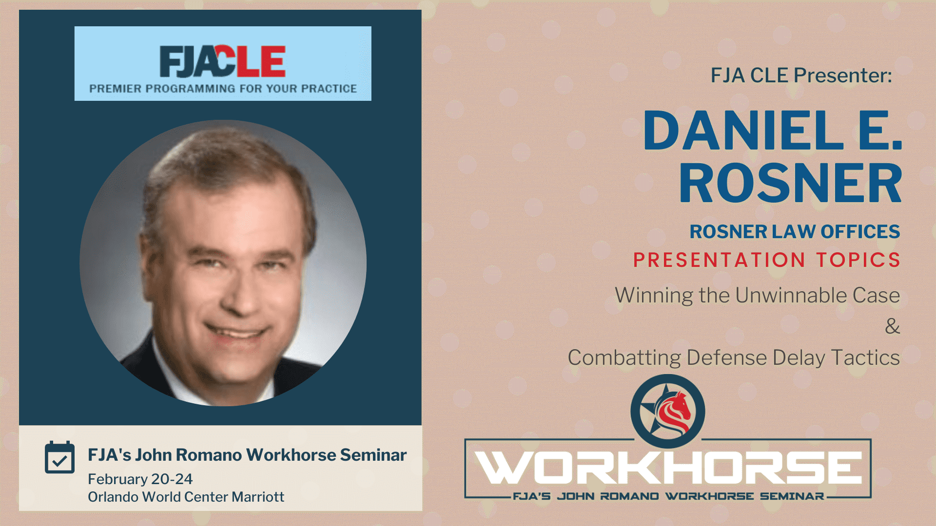 Attorney Daniel E. Rosner Presents at the 2023 John Romano Workhorse ...